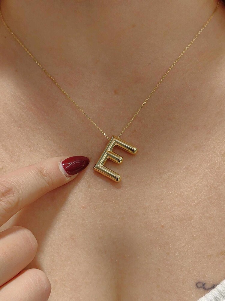 14 AYAR BALON MODEL HARF ALTIN KOLYE XKLY01254 | NASİP KUYUMCU